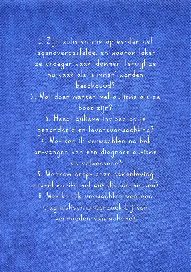 6 antwoorden op 6 vaak gestelde vragen (3) … autisme en faq – Tistje